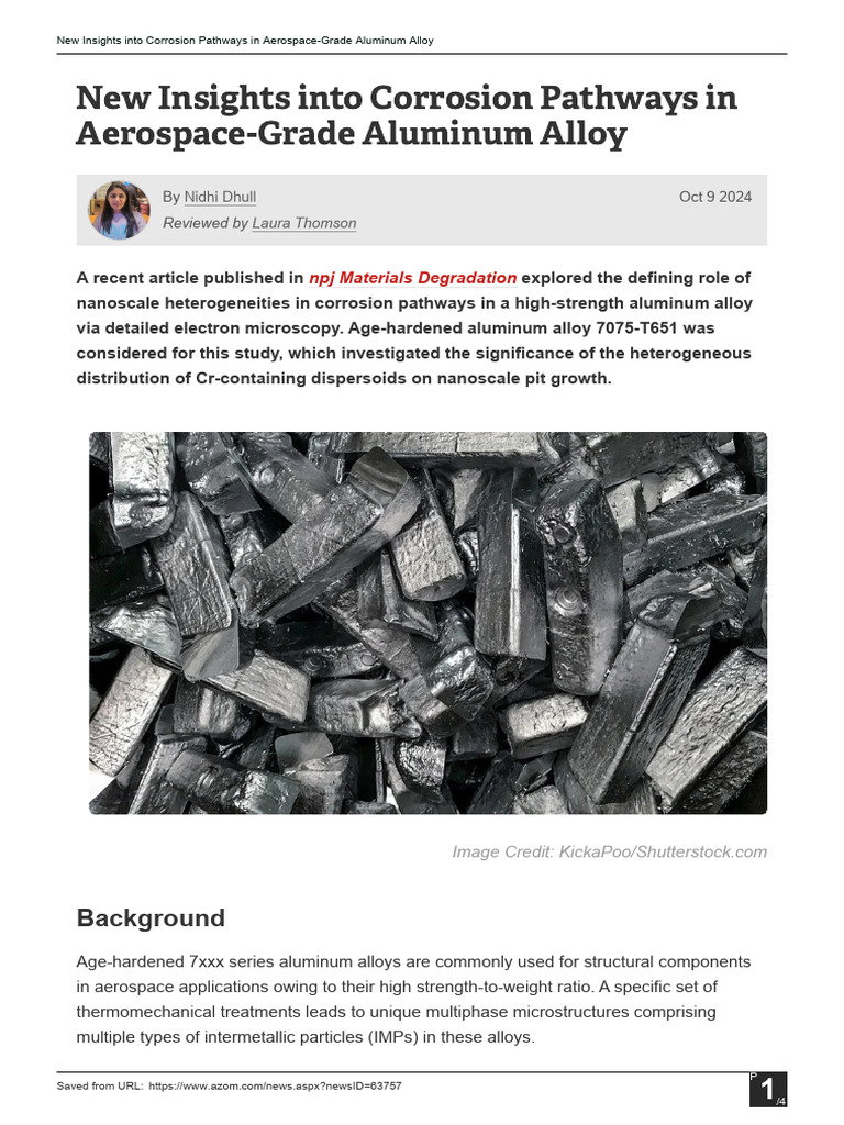 New Insights Into Corrosion Pathways in Aerospace Grade Aluminum Alloy ...