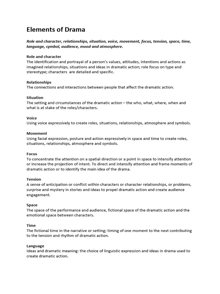 Elements of Drama | PDF