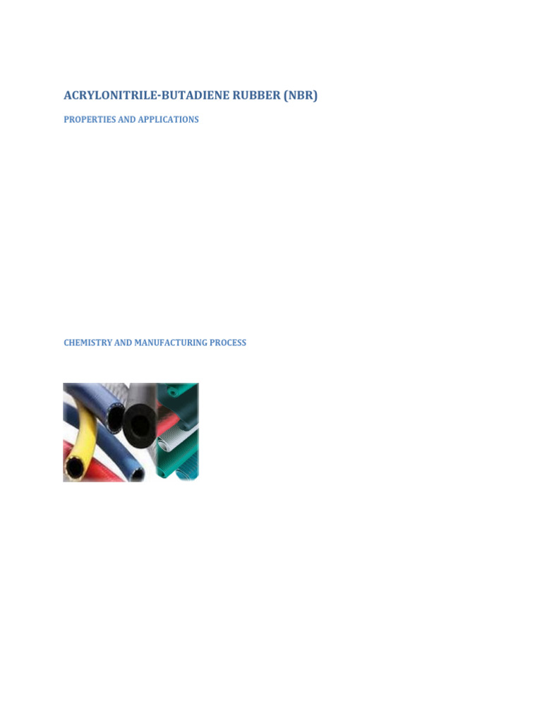 Nitrile Rubber (NBR) Properties & Uses | PDF | Polymers | Chemical ...