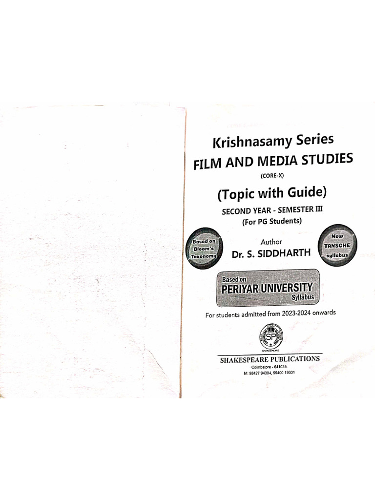 Film and Media Studies Material | PDF
