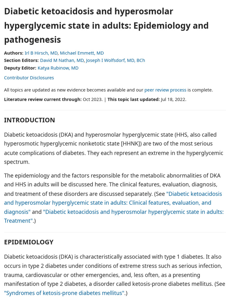 Pathogenesis of HHS | PDF | Hyperglycemia | Causes Of Death