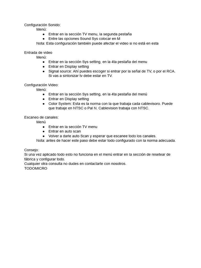 MTV BOX - Configuraciones del Menú | PDF