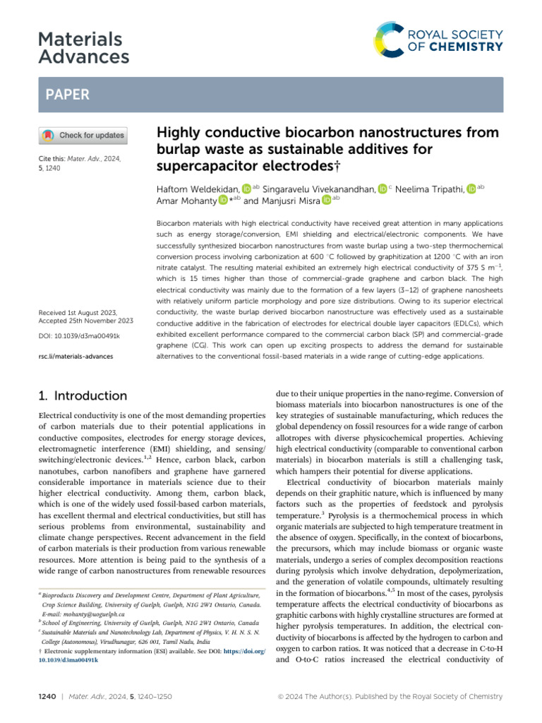 Highly Conductive Biocarbon Nanostructures From Bu | PDF | Graphene ...