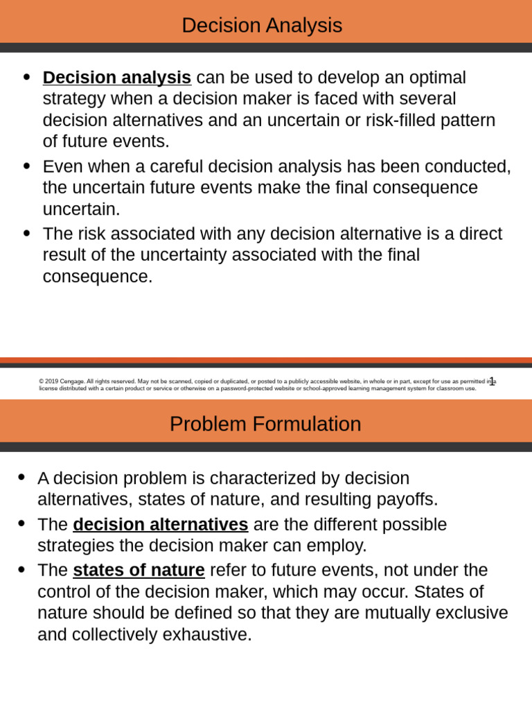 Class-3 - Decision An - S | PDF | Expected Value | Decision Making