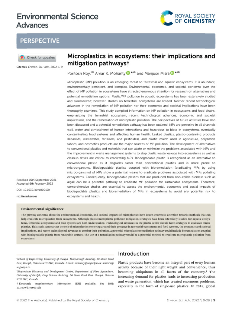 Microplastics in The Ecosystems Their Implications | PDF | Plastic | Polyvinyl Chloride