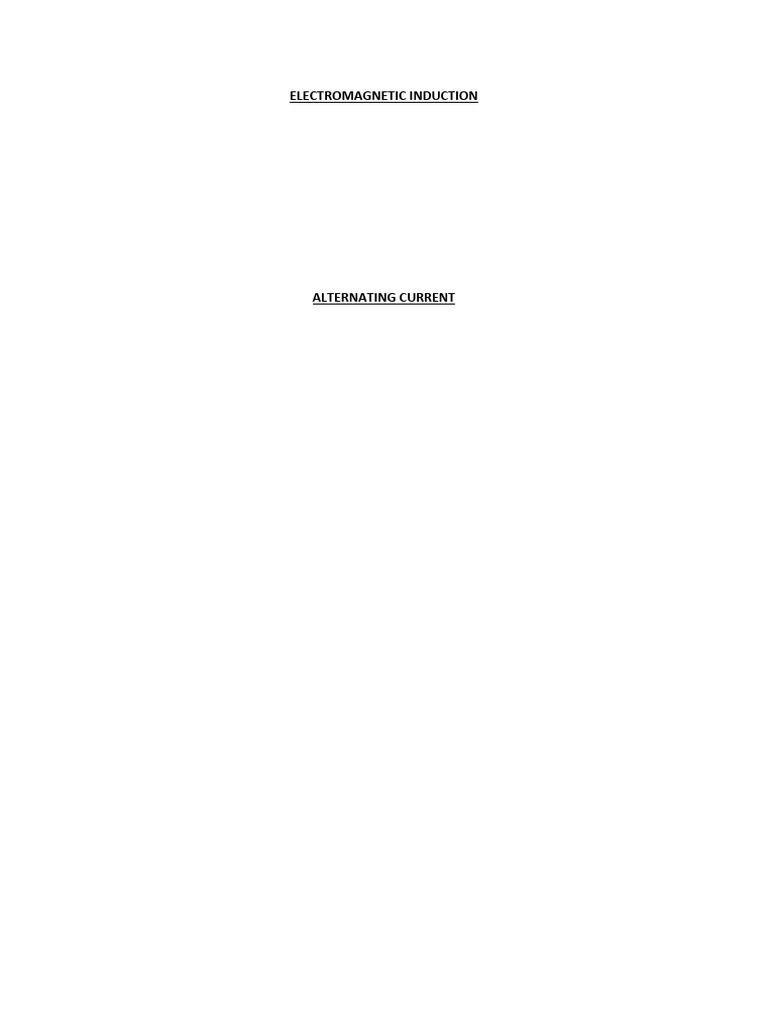 Electromagnetic Induction & AC Fundamentals | PDF