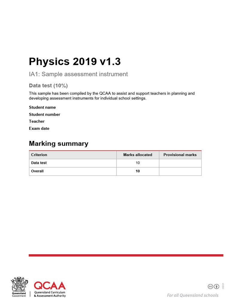 Snr Physics 19 Ia1 Smple Ass Inst | PDF | Theory | Force