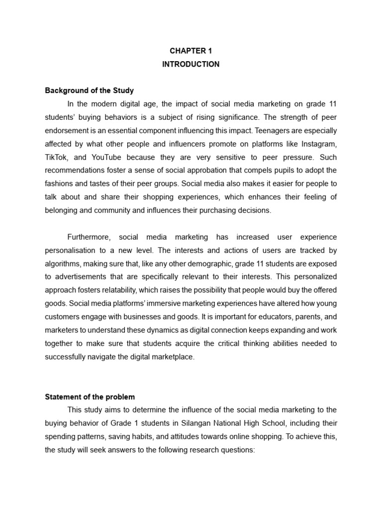 Social Media's Impact on Grade 11 Spending | PDF | Social Media ...