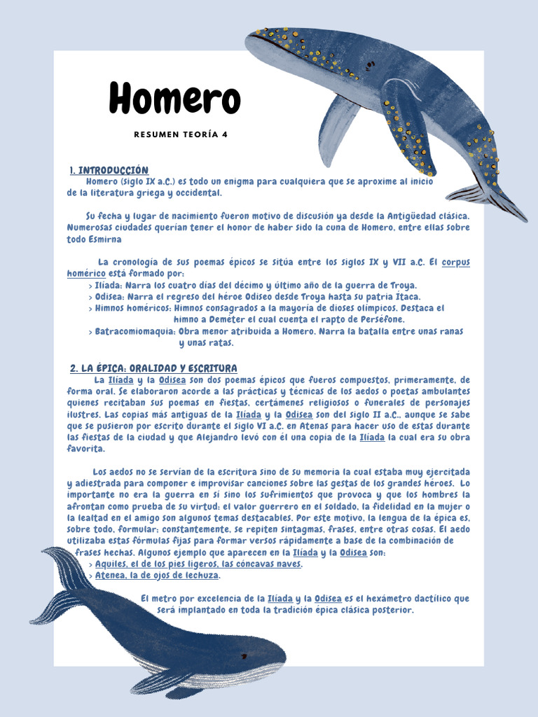 Teorío 4 - Homero PDF | PDF | Homero | Ilíada