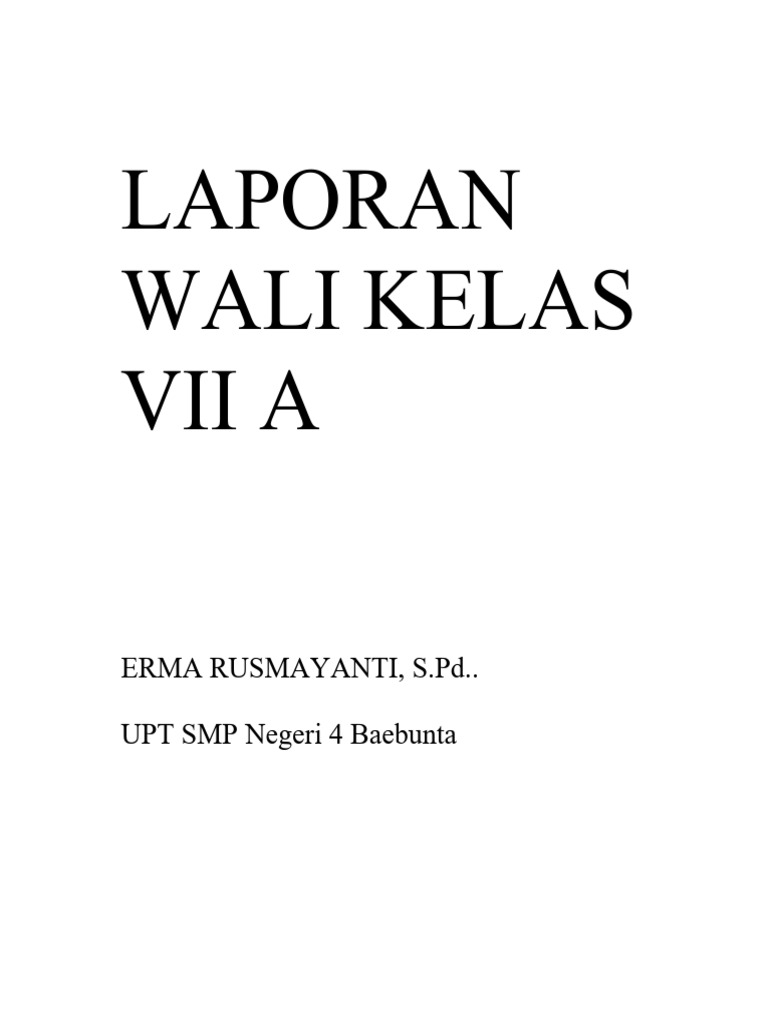 LAPORAN WALI KELAS | PDF