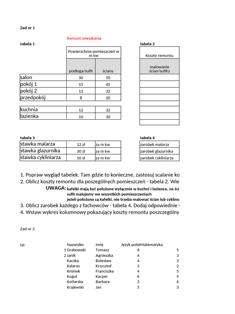 Praca Domowa Kl 6 | PDF