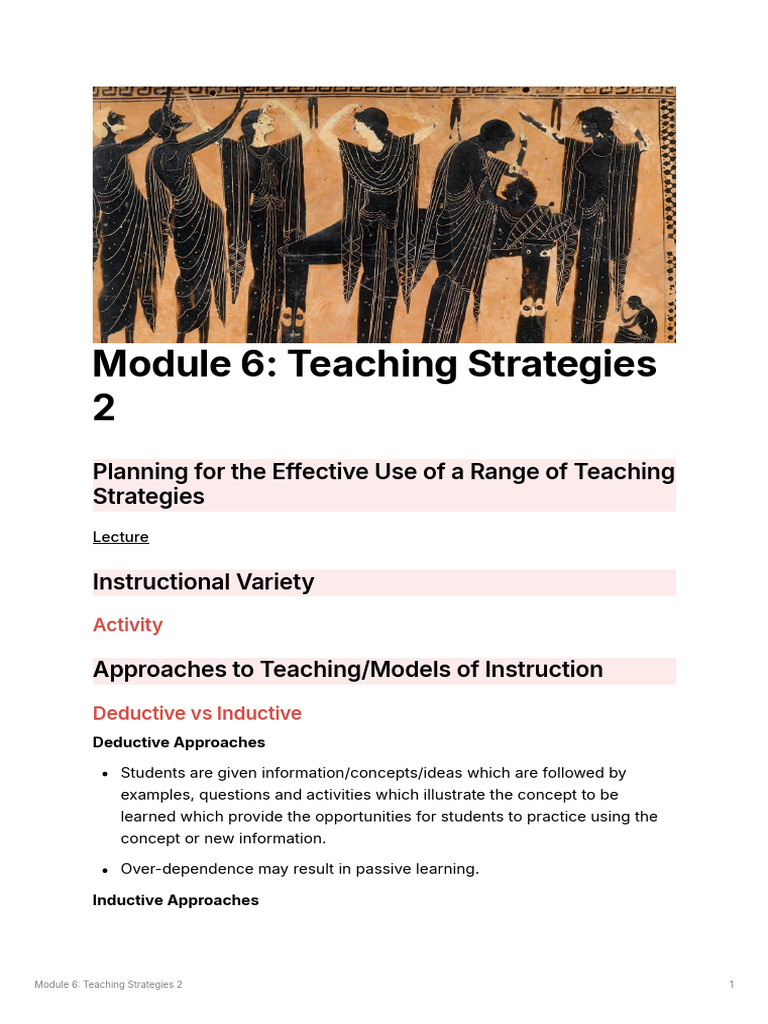 ACU Masters of Secondary Teaching - Teaching Strategies 2 | PDF ...
