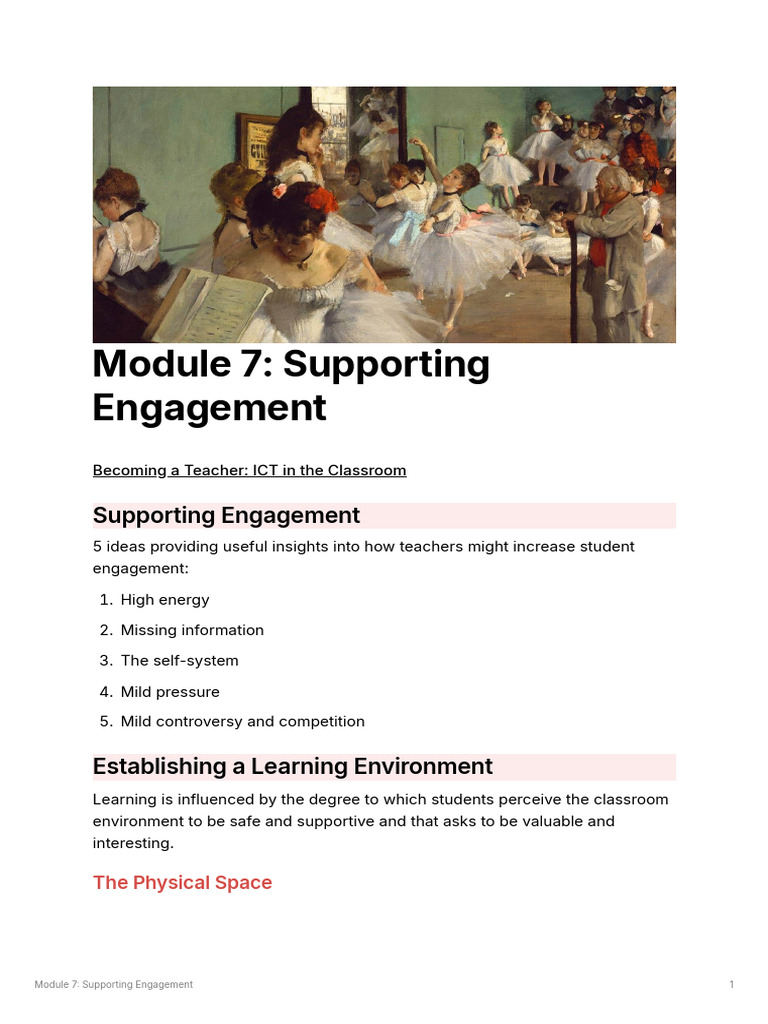 ACU Masters of Secondary Teaching - Supporting Engagement | PDF ...