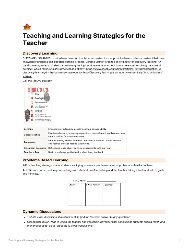 ACU Masters of Secondary Teaching - Teaching and Learning Strategies ...