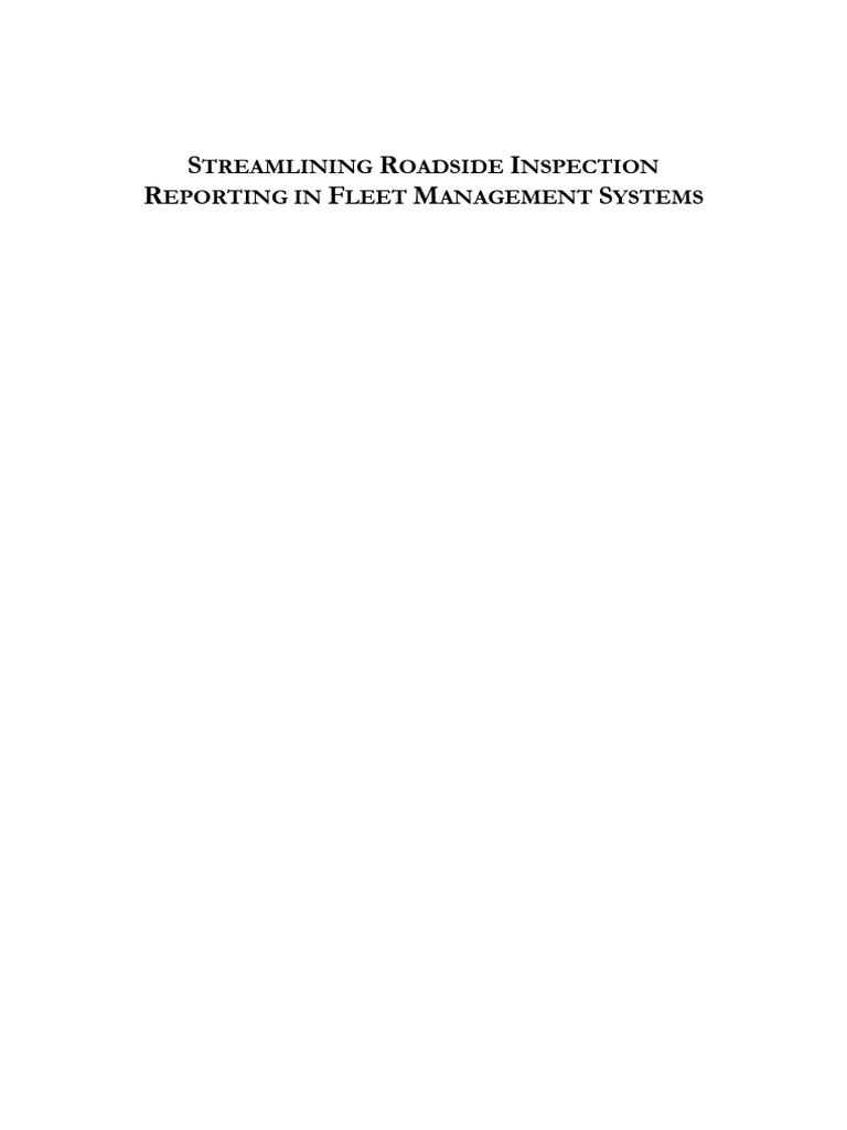 Fleet Management Roadside Inspection App | PDF | Json | Usability