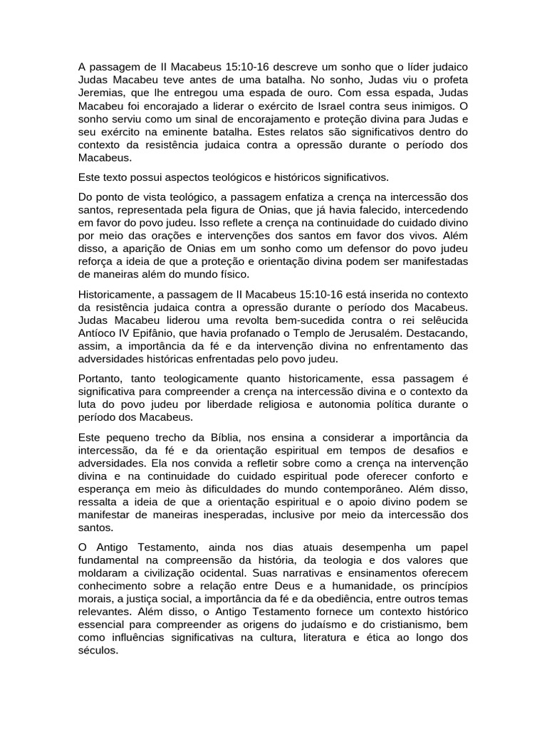 Sonho de Judas Macabeu e Intercessão Divina | PDF | Macabeus | Judeus