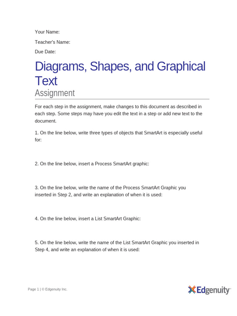 SmartArt and Graphic Design Assignment | PDF