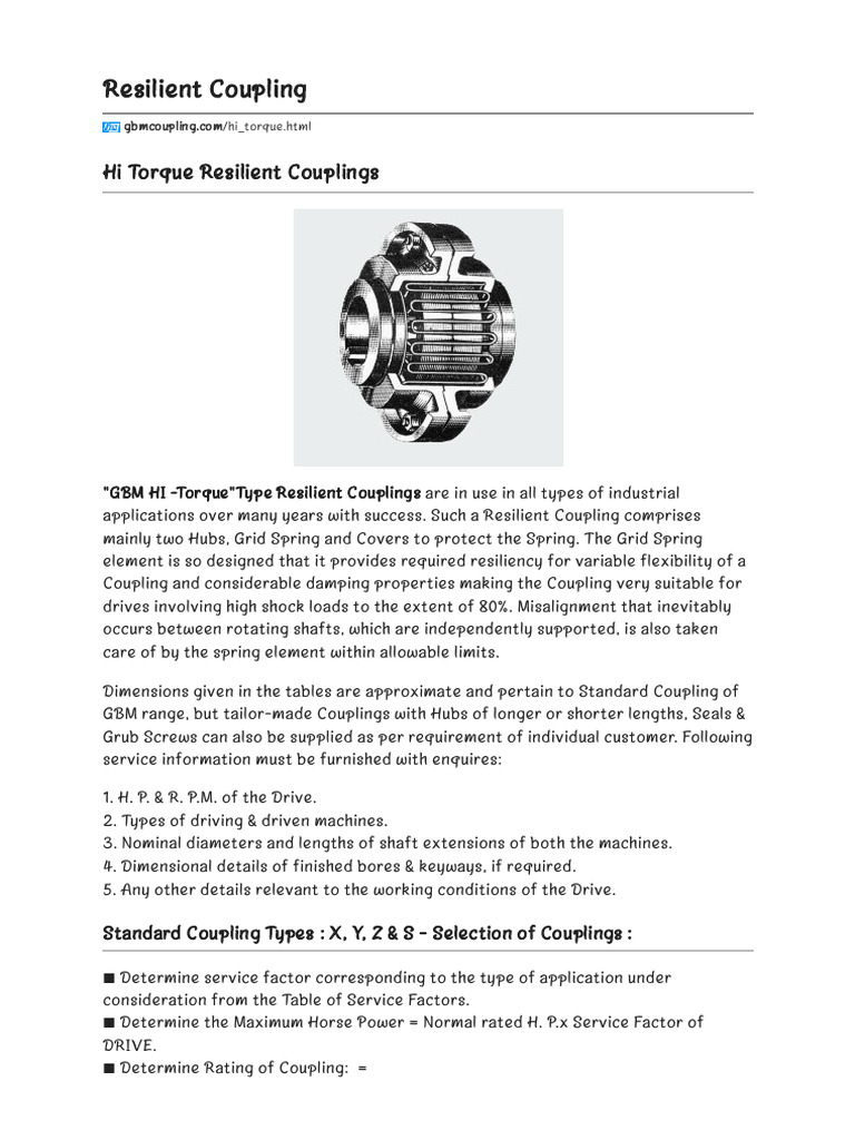 Resilient Coupling | PDF | Machines | Mechanical Engineering