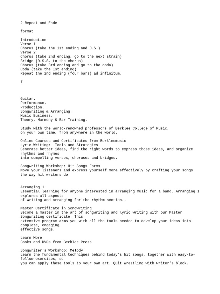 Berklee - Basic - Melody - Songwriting Traduccion Español | PDF