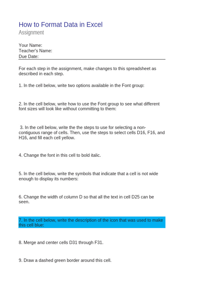Formatting Text, Rows, Columns, and Numbers | PDF