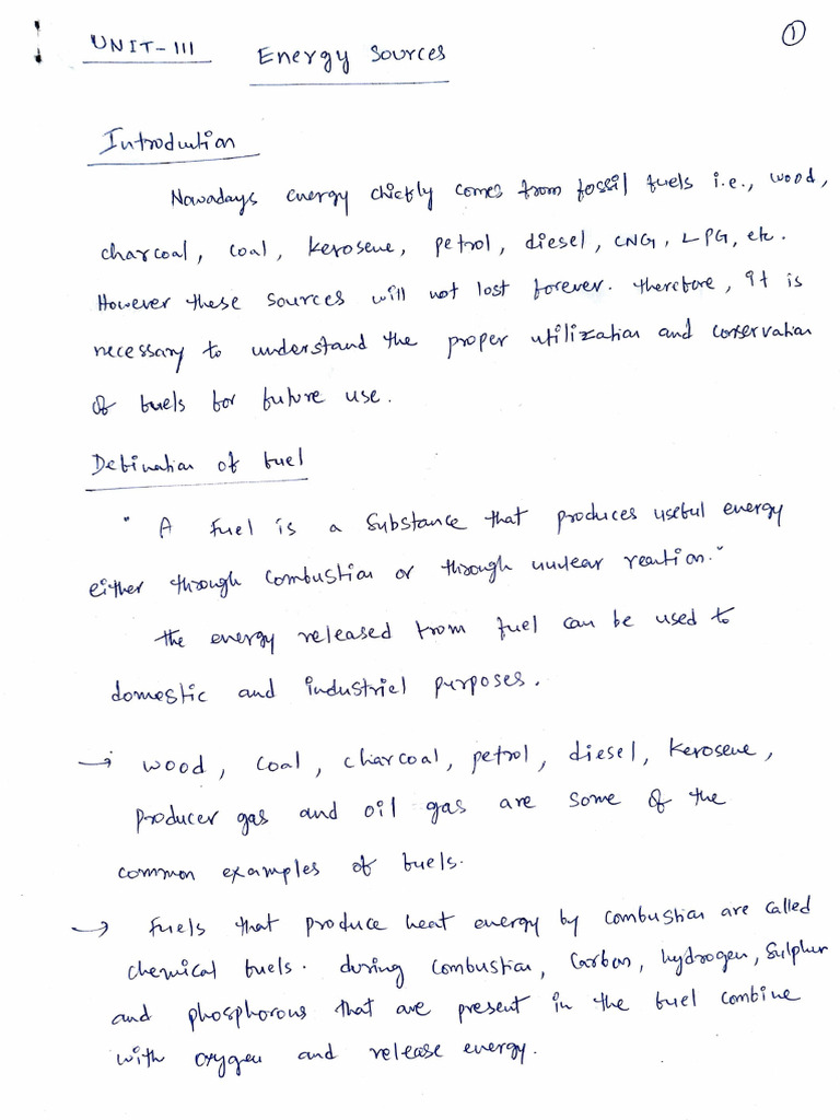 Energy Sources-Part I EC Notes-1 | PDF