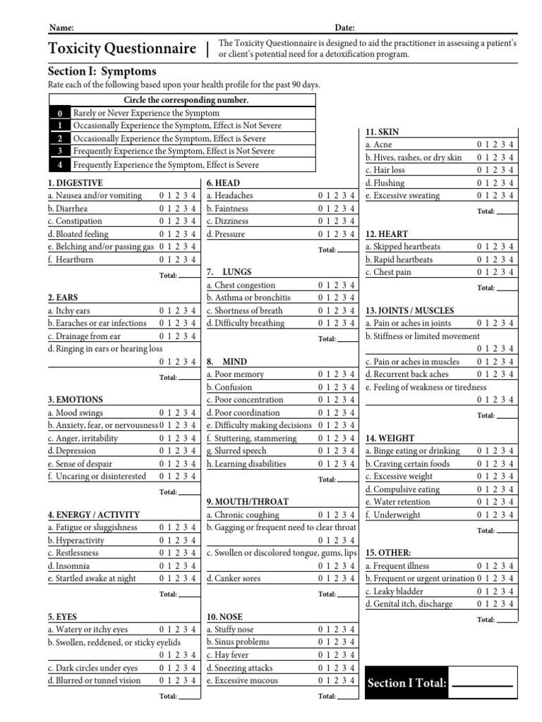 Toxicity Questionnaire | PDF | Stuttering | Anxiety