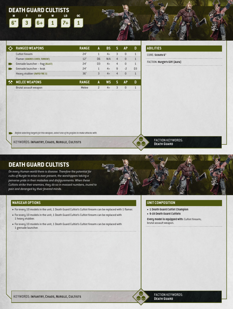 DEATH GUARD CULTISTS | PDF | Firearms | Ballistics