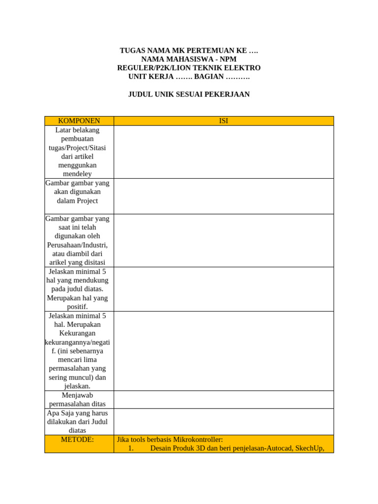 Template Tugas Kosong | PDF