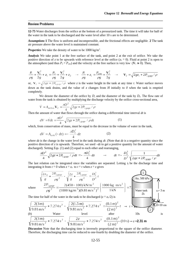 Bernoulli and Energy Equation Problems | PDF | Pressure | Fluid Dynamics