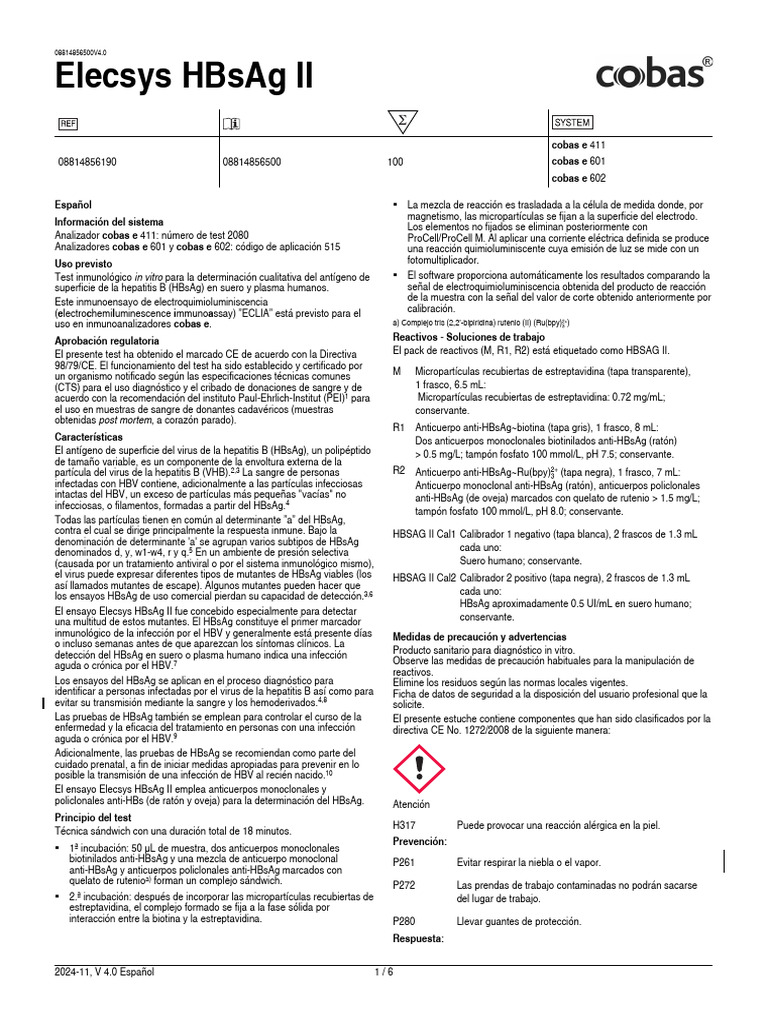 Ensayo HBsAg II para Hepatitis B | PDF | Hepatitis B | Hepatitis