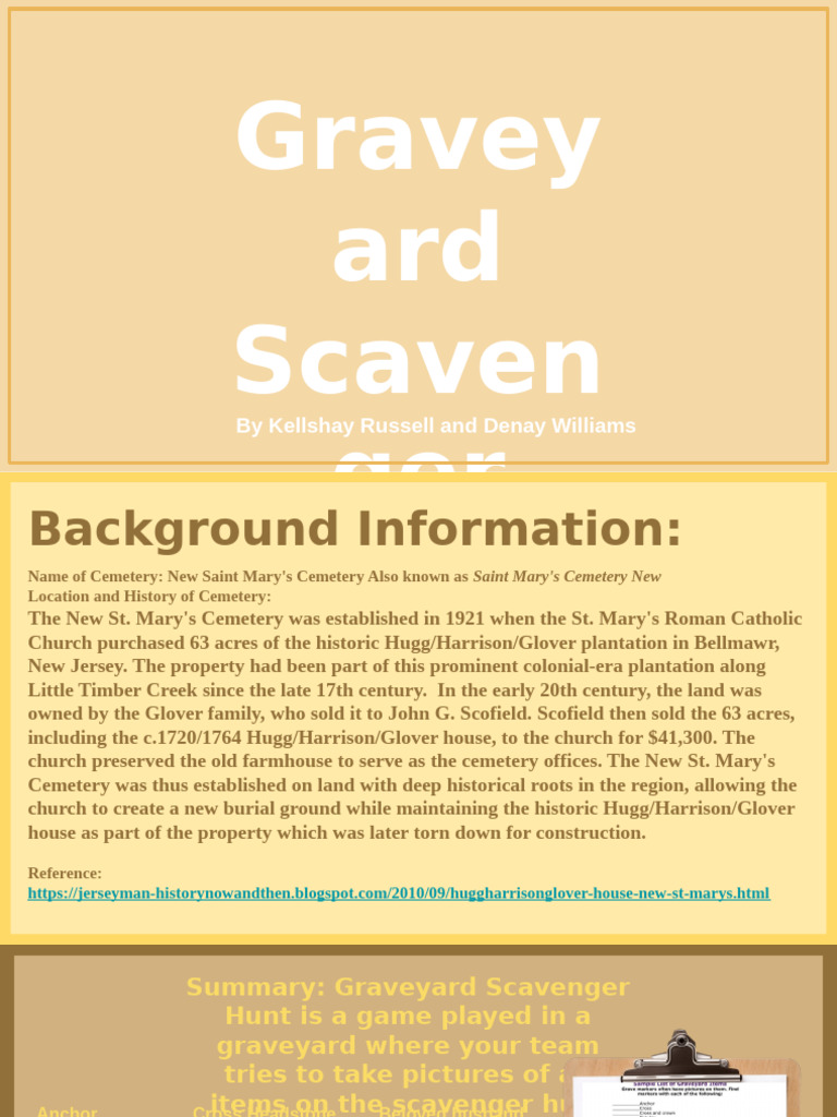 Graveyard Scavenger Hunt - Kellshay Russell and Denay Williams | PDF ...
