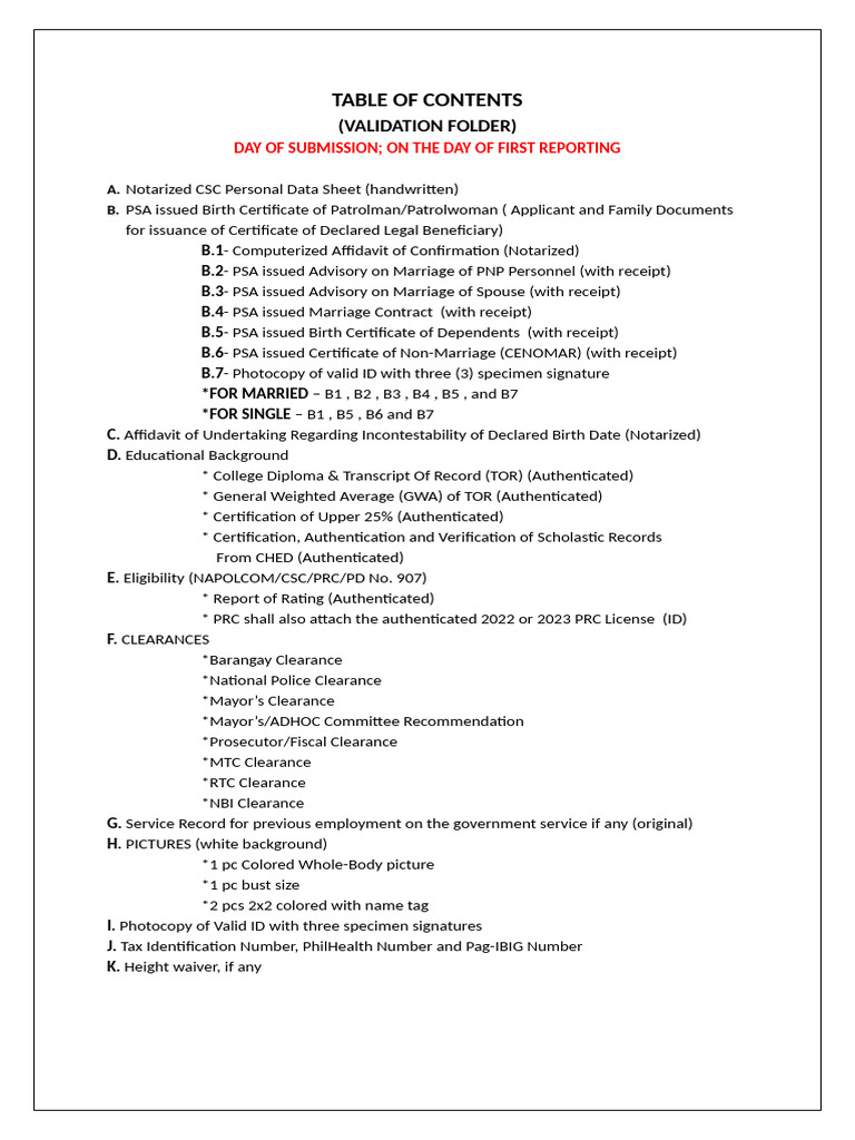 Table of Contents PNP 2024 | PDF