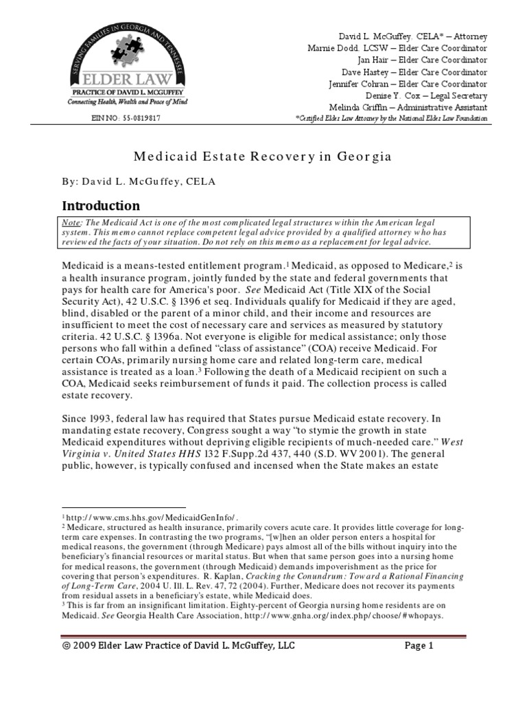 Estate Recovery | PDF | Medicaid | Concurrent Estate