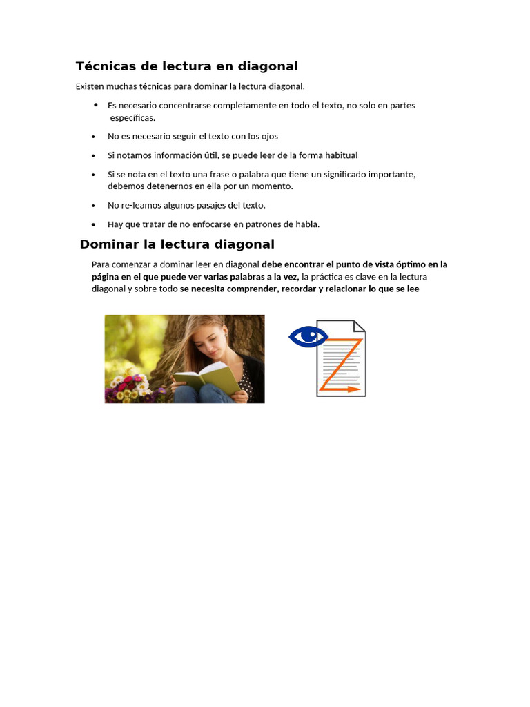 Domina la Lectura Diagonal | PDF