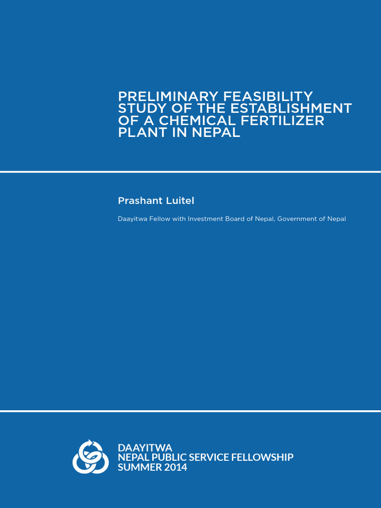 Preliminary Feasibility Study of The Establishment of A Chemical Fertilizer Plant in Nepal | PDF ...