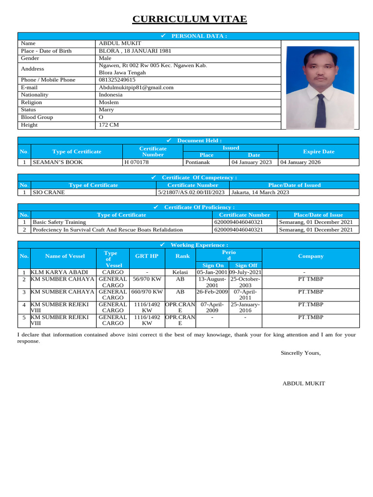 CV.ABDUL MUKIT | PDF