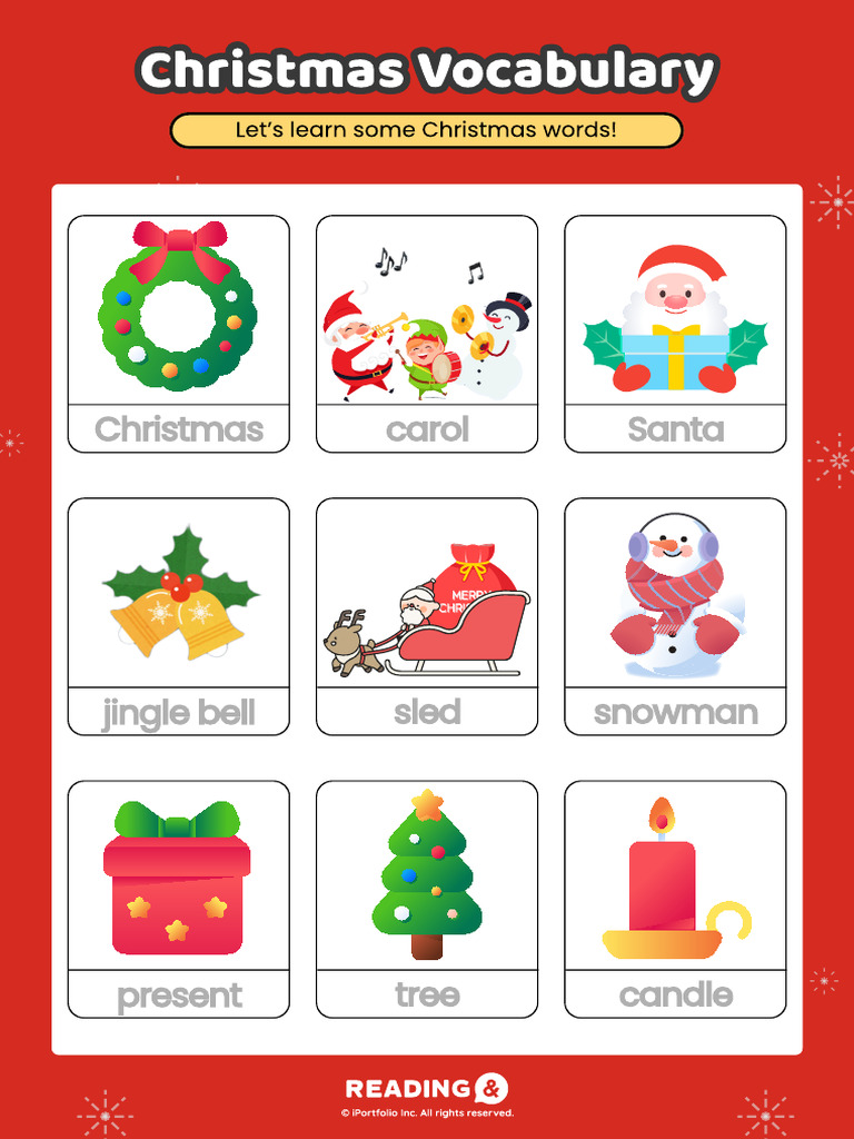 Christmas Vocabulary and Activities Guide | PDF | Christmas | Santa Claus
