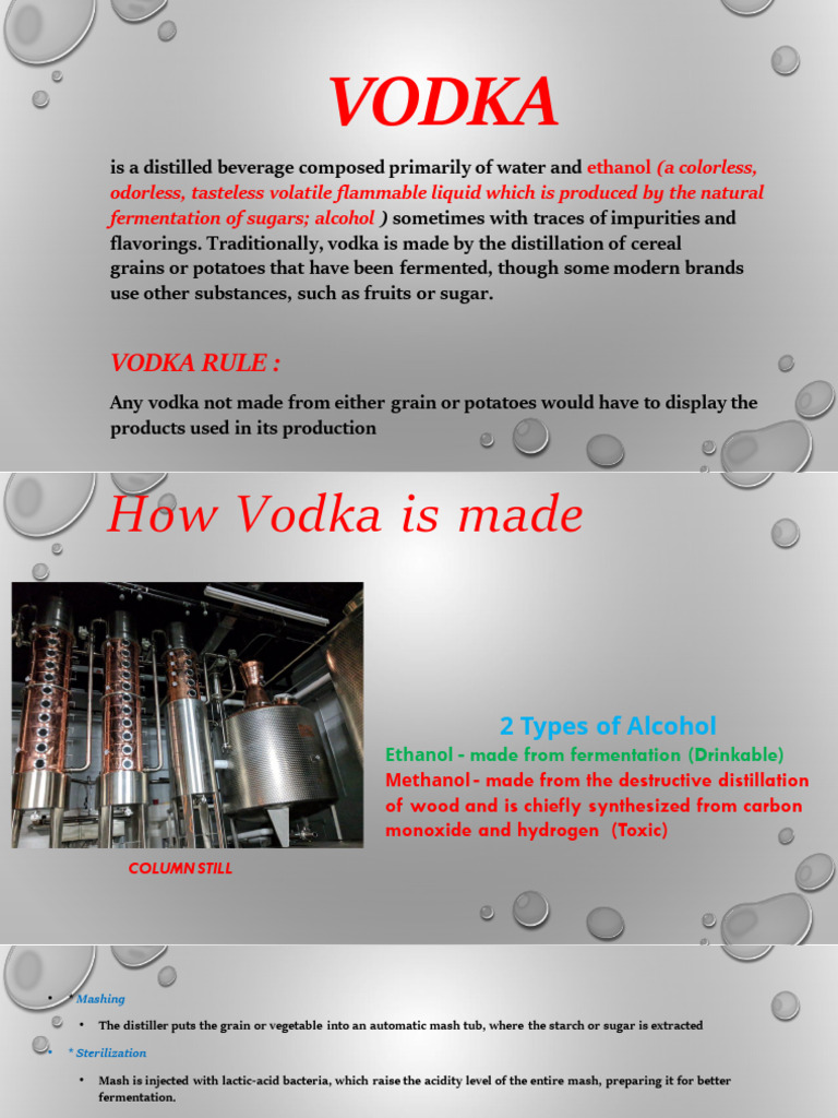 VODKA | PDF | Ethanol | Vodka