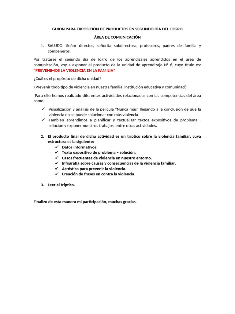 2do DÍA DEL LOGRO | PDF