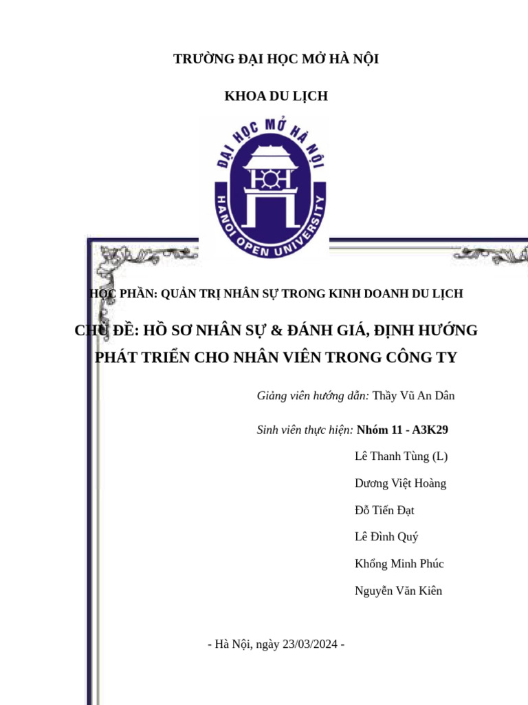 Nhóm 11 - Topic 11 - HRM - A3K29 | PDF
