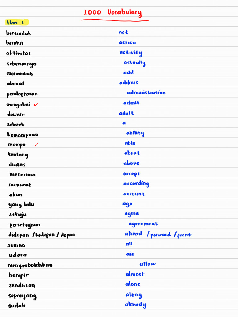 1000 vocabulary | PDF