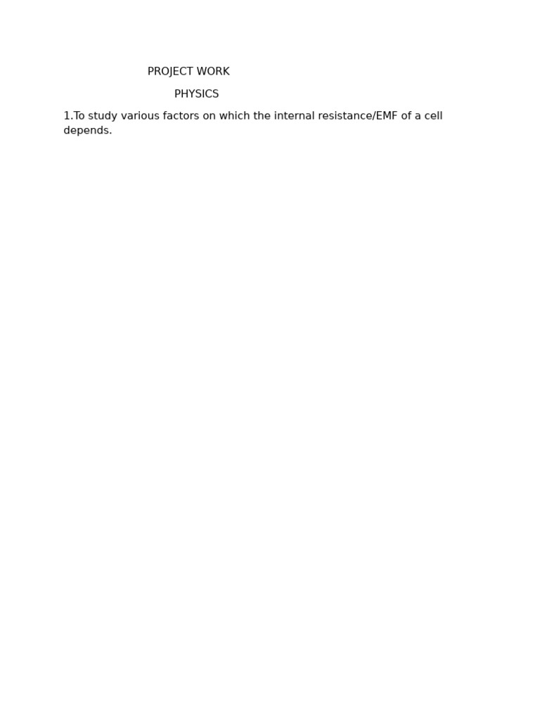 Project Work (Physics) | PDF