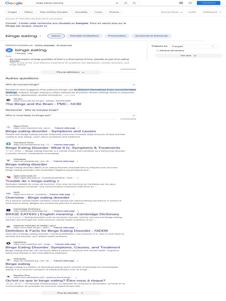 Binge Eating Meaning - Recherche Google | PDF