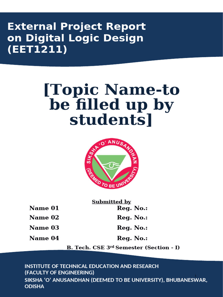 Project Report Format for DLD | PDF | Logic Gate | Digital Electronics
