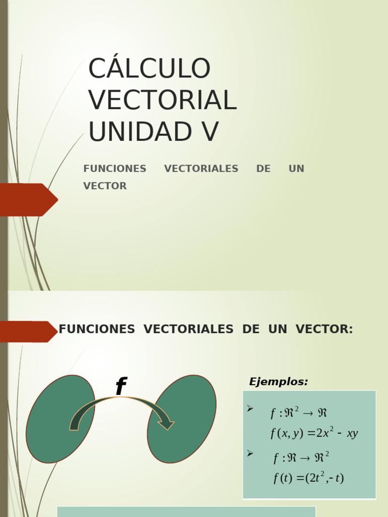 1 Funciones Vectores en Vectores | PDF | Vector Euclidiano | Espacio vectorial