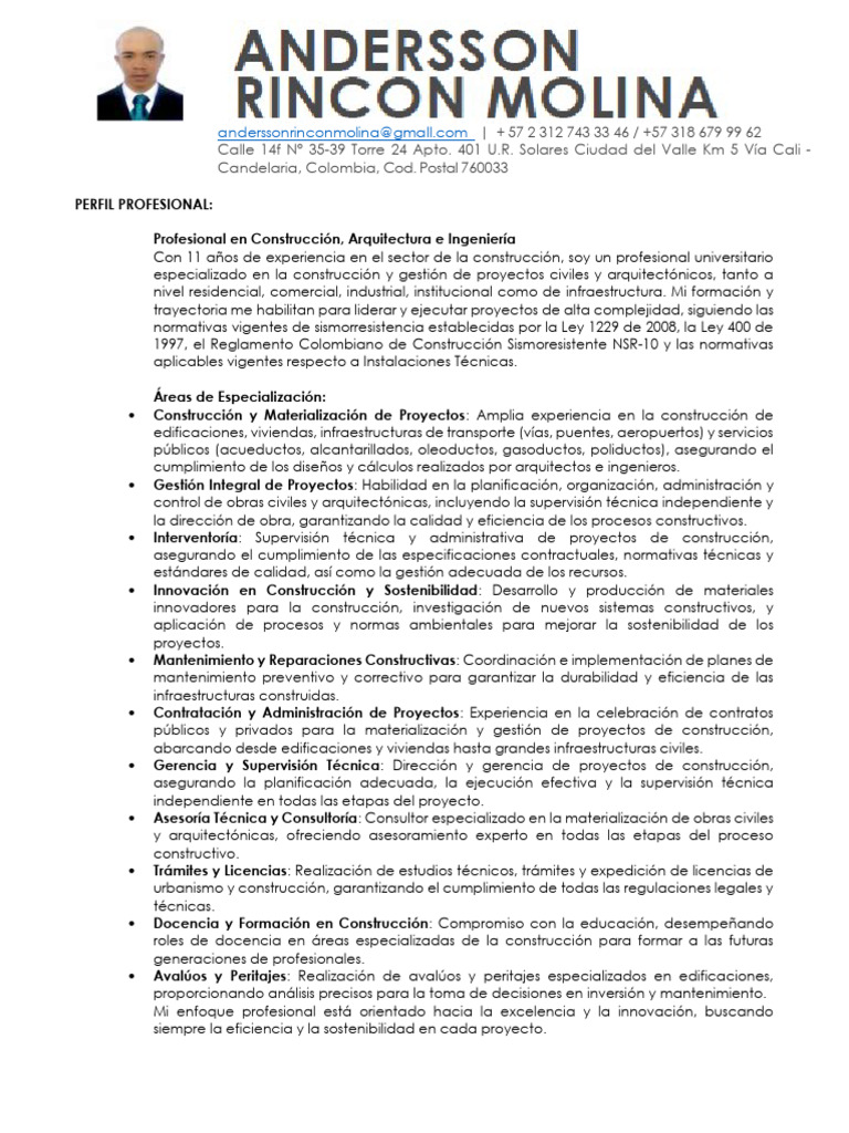Experto en Construcción y Proyectos Civiles | PDF | Presupuesto | Sótano