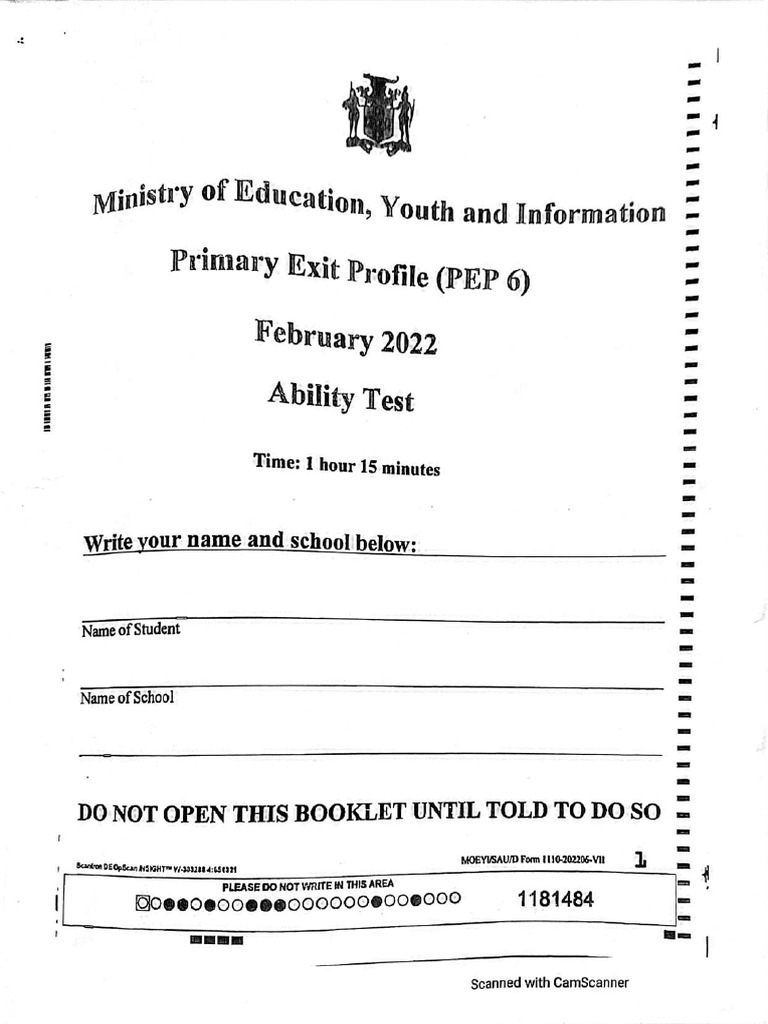Grade 6 Ability Test Answers 2022 | PDF