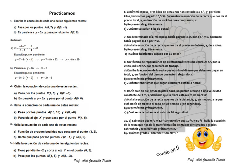 Practicamos Funciones Liniales | PDF