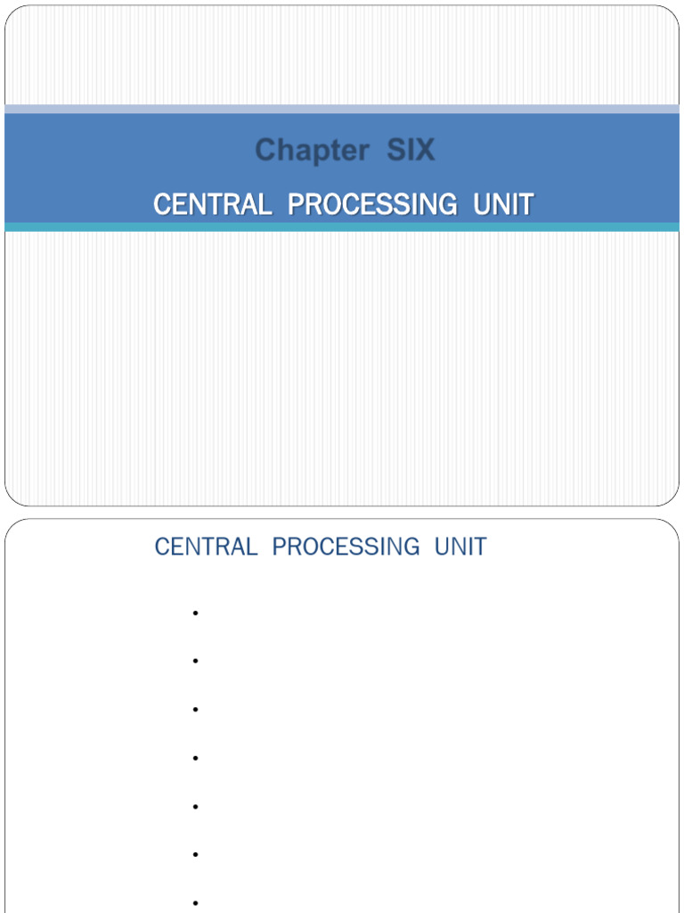 CH6- Centeral Processing Unit | PDF | Central Processing Unit | Computer Architecture