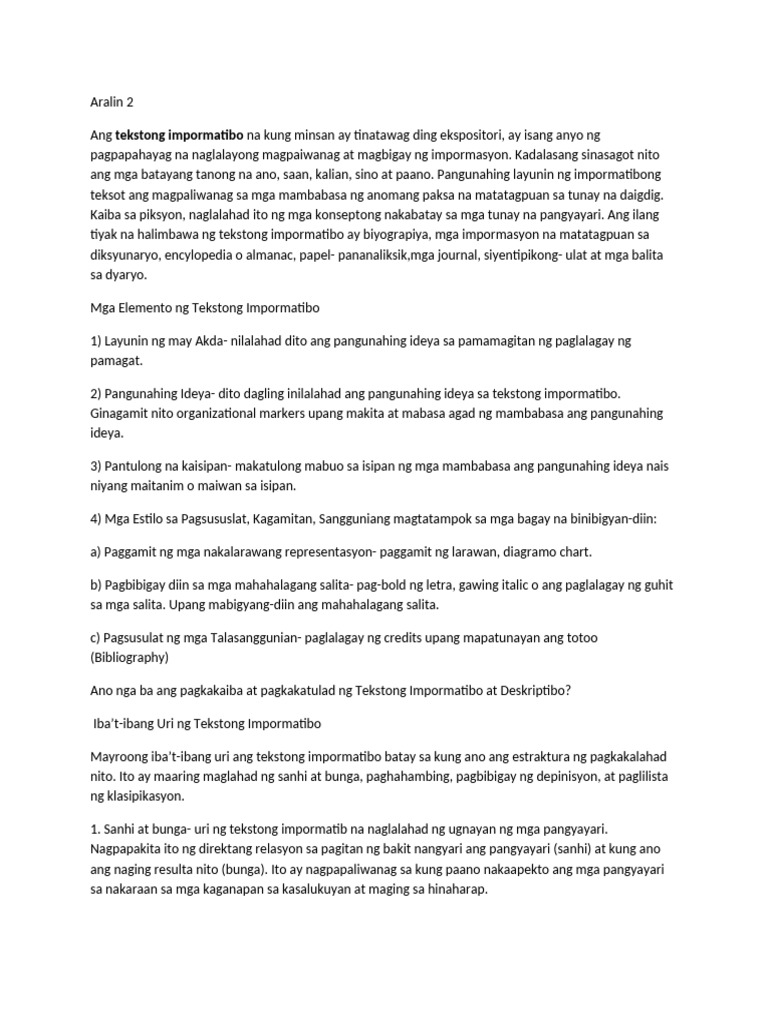 Aralin 2 (Pagbasa) | PDF